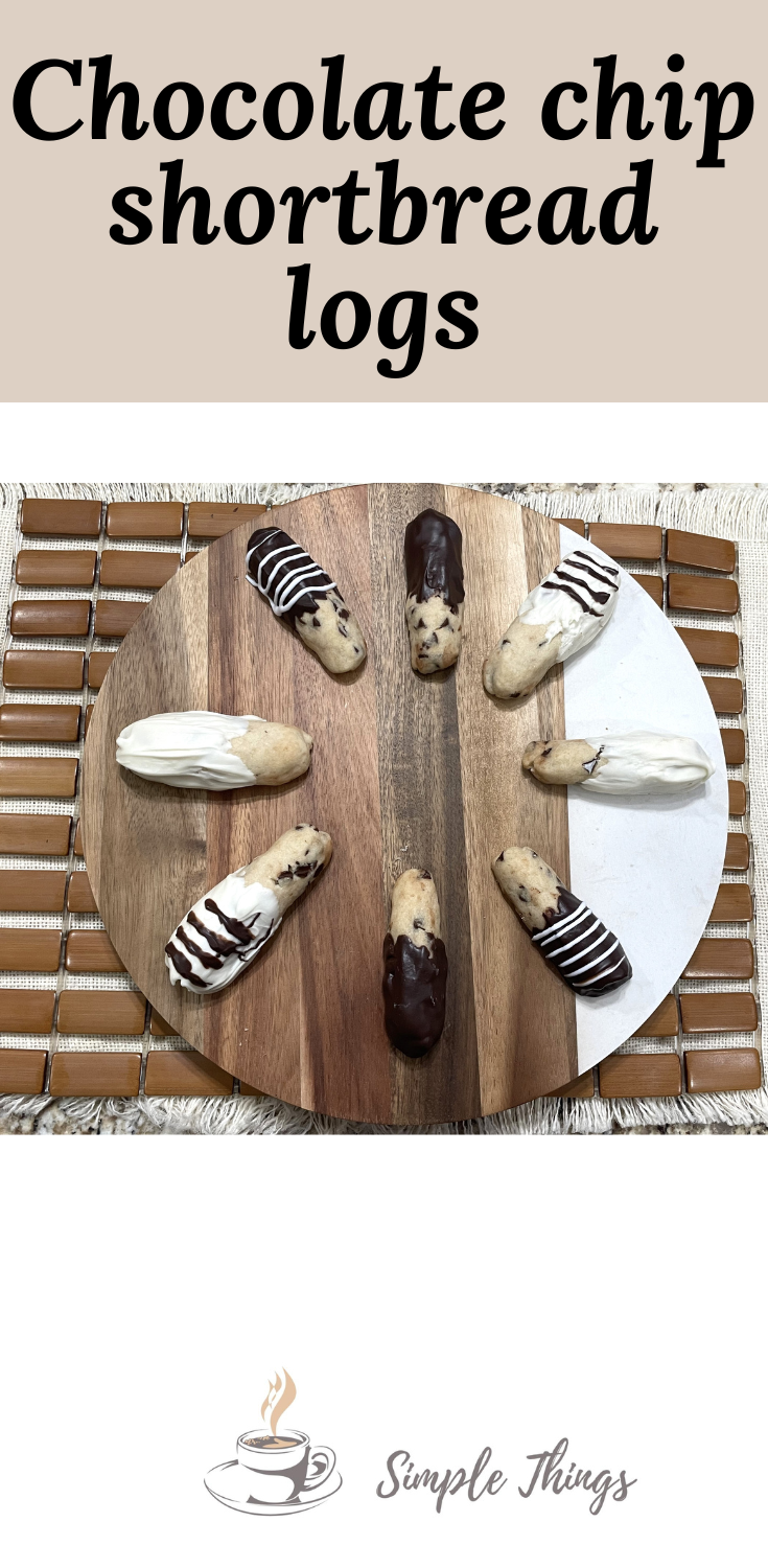 Chocolate chip shortbread logs - Its The Simple Things