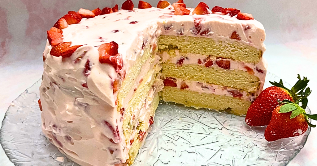 Strawberry Vanilla Cake - Its The Simple Things